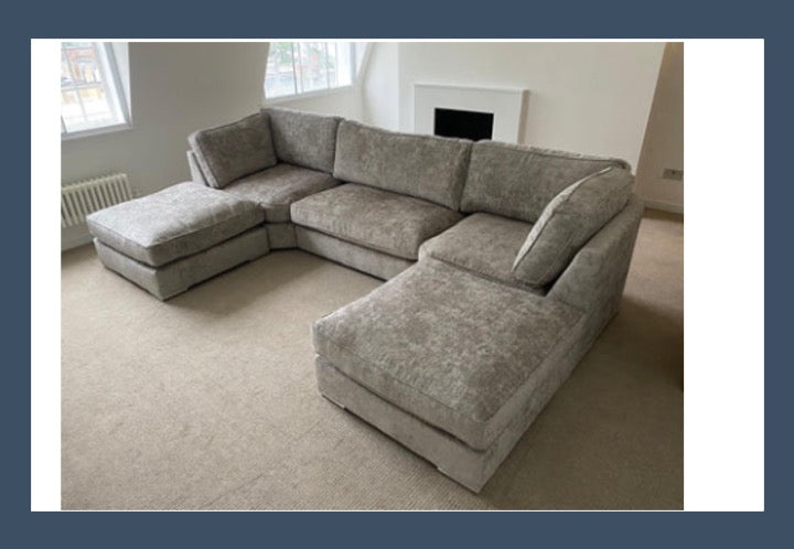 U Shape Sofa - Formal Back - Truffle – Pay Weekly Sofas
